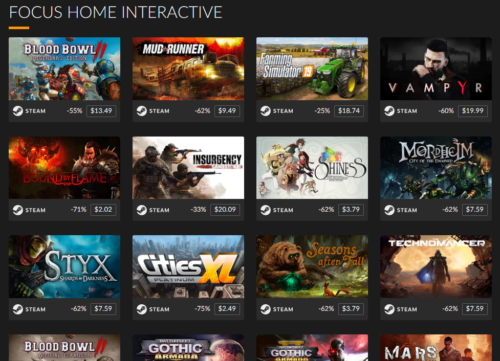 FanaticalにてFocus Home Interactive社のゲームがセール